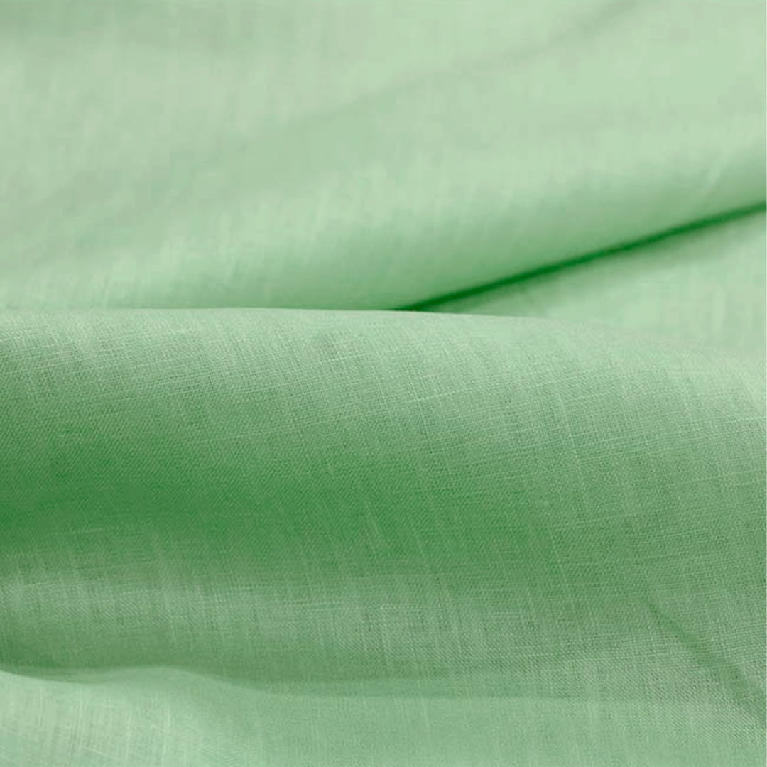 Tecido Cambraia de Linho Puro Verde Suave | Milfios Tecidos